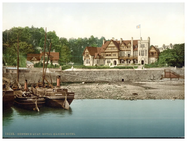 SCOTLAND, HUNTERS QUAY, Royal Marine Hotel Vintage photochrome ...
