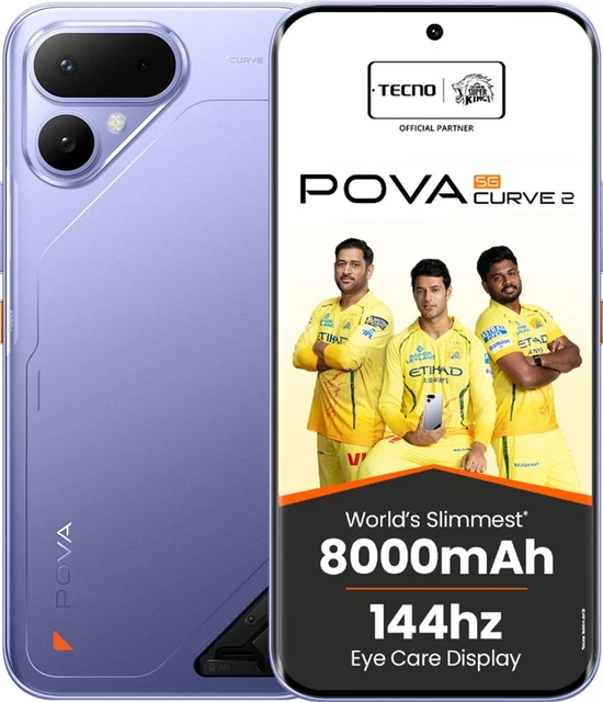 TECNO POVA CURVE 2 5G (Violet 8 Go RAM, 256 Go) Dimensity 7100 Global ...