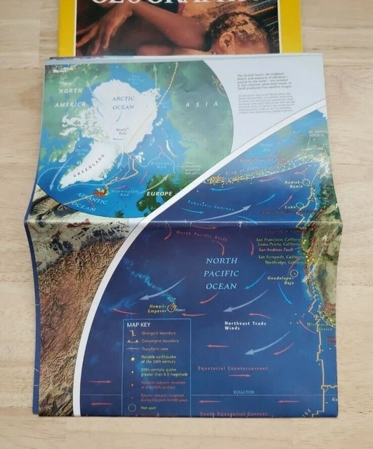 NATIONAL GEOGRAPHIC MAGAZINE May 1998 Physical Earth Map Supplement $3. ...