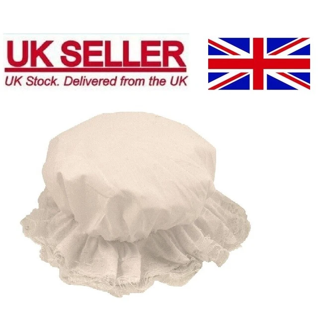 LADIES WHITE MOP Cap Hat Victorian Maid Tudor Girl Fancy Dress Costume ...