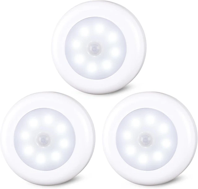 STAR-SPANGLED MOTION SENSOR Lights Indoor Cordless Stick on LED Puck ...