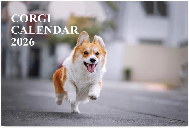 CORGI CALENDAR 2026 12 Month to View A4 Wall Calendar A3 When Open ...