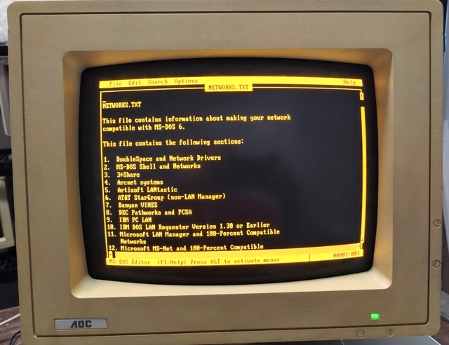 AOC 12& AMBER CRT Monochrome Monitor With swivel WORKS Bright Vintage ...