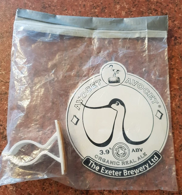 BRAND NEW IN Packet Exeter Brewery Avocet Organic Real Ale Pump Clip £1 ...