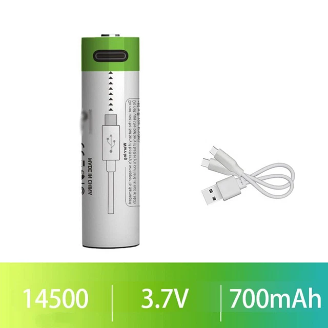 14500 LI-ION RECHARGEABLE Battery USB 3.7V Type C Charger 700mAh High Quality £31.08 - PicClick UK