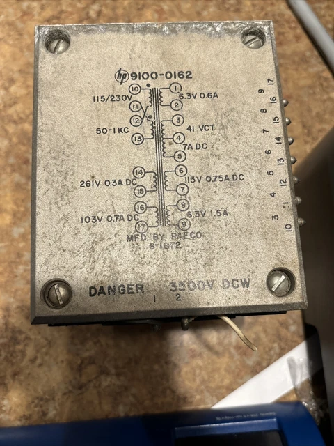 HP PAECO 9100-0162 POWER TRANSFORMER f/ TUBE AUDIO AMPLIFIER / HAM ...