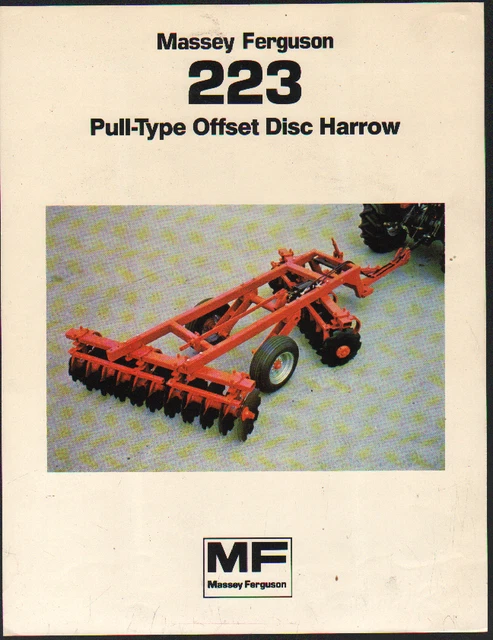 1983 MASSEY FERGUSON "223" Pull-Type Offset Disc Harrow Brochure ...