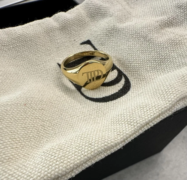 TAYLOR SWIFT THE Tortured Poets Department Size 6 Gold Plated Ring TTPD ...