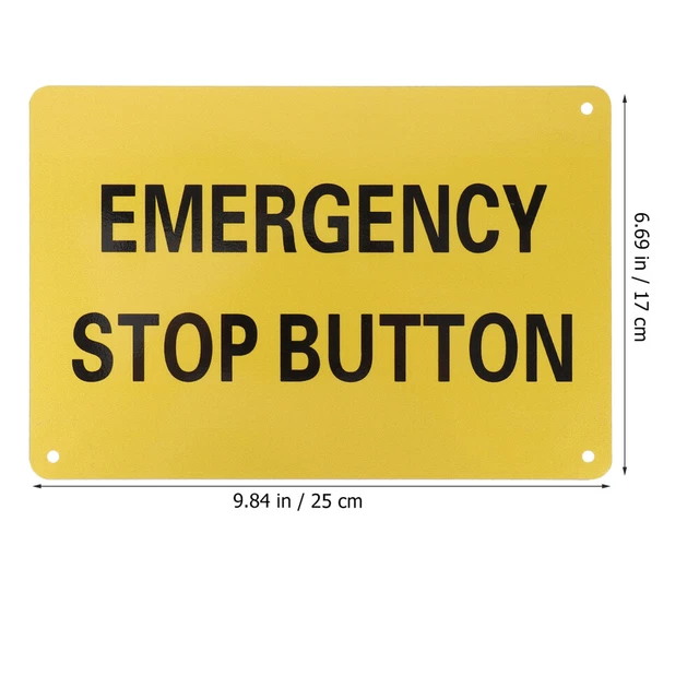 EMERGENCY STOP CAUTION Sign Emergency Stop Warning Sign £7.97 - PicClick UK