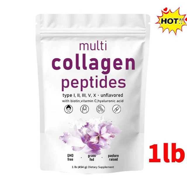 MULTI COLLAGEN PEPTIDES Powder Hydrolyzed Protein Peptides (Type I,II ...