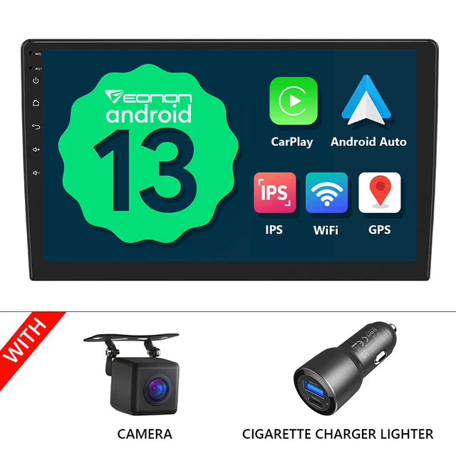 CAM+DOUBLE DIN ANDROID 13 10.1" IPS Head Unit Car Radio Stereo GPS ...
