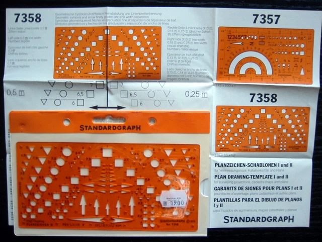 STANDARDGRAPH SCHABLONE 7358 - Katasterschablone Planzeichnen II kaum ...