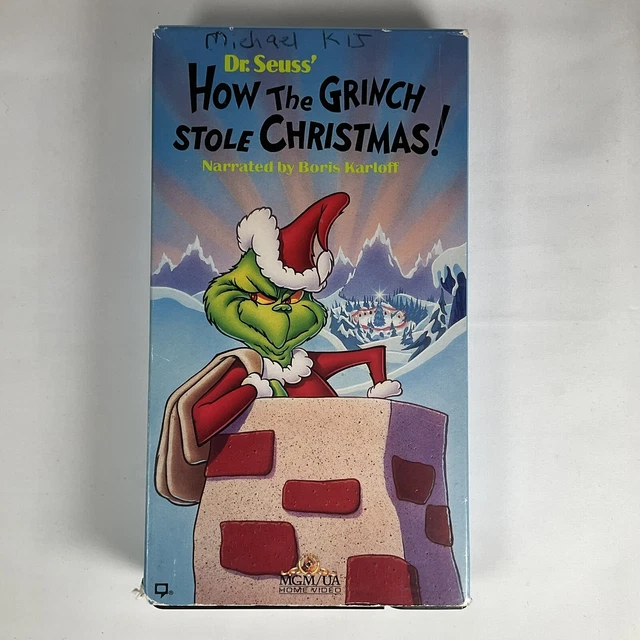 HOW THE GRINCH Stole Christmas (VHS 1966) Boris Karloff, June Foray, Dr ...