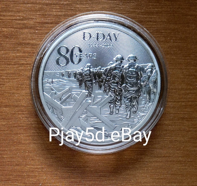 2024 ALDERNEY 80TH Anniversary of the D-day landings 1oz Silver Bullion ...