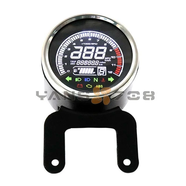 TACHIMETRO DIGITALE LCD 12 V universale tachimetro calibro cafe racer ...