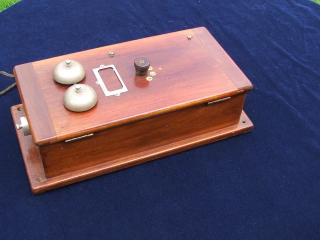 VINTAGE WOODEN CASED Wall mounted Telephone with Line Selector £104.69 ...