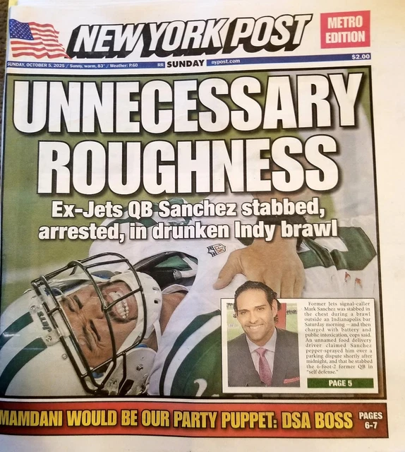 UNNECESSARY ROUGHNESS MARK Sanchez Arrested Drunken Indy Brawl Ny Post ...