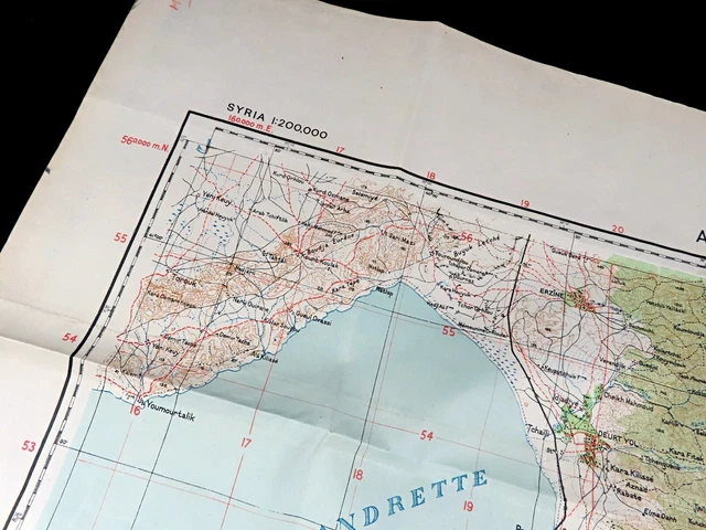 WW2 MAP OF Turkey Antioch Alexandria LARGE Military War Office Issue ...