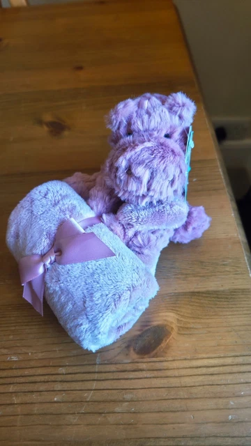 JELLYCAT FUDDLEWUDDLE HIPPO Soother Comforter Baby Blanket. BNWT ...