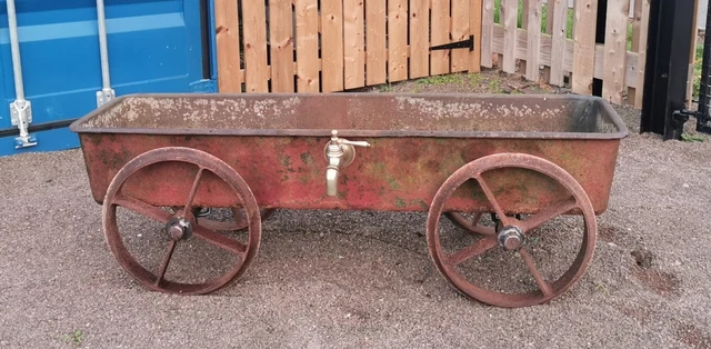 HUGE CAST IRON cart. Planter. Fire pit. Railway. train. mining ...