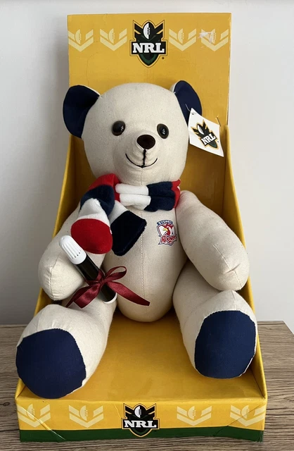 NRL SYDNEY ROOSTERS Signature Autograph Bear Rugby League Boxed New ...