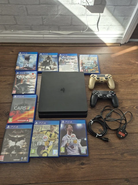 SONY PLAYSTATION 4 Slim 500GB With Two Controllers - 9 Games Bundle £ ...