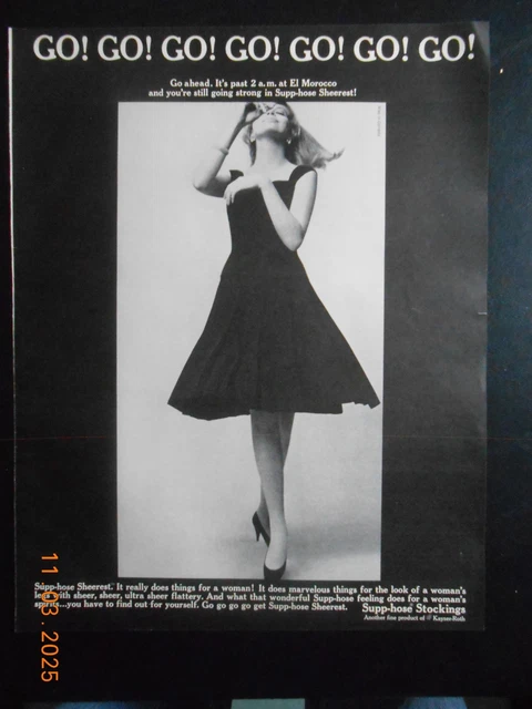 1965 KAYSER-ROTH SEXY long legs high heels Pantyhose Stockings Hosiery ...