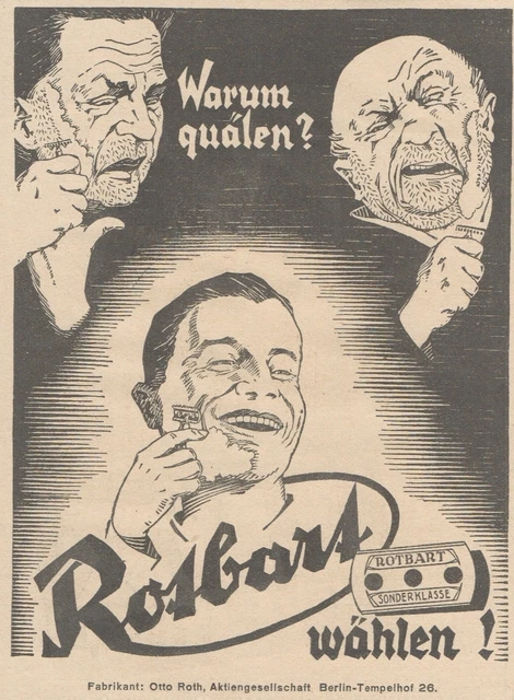 Y6191 ROTBART SONDERKLASSE - Illustration - Publicité D'Époque - 1925 ...