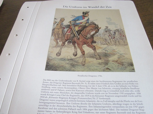 DEUTSCHES MILITÄR ARCHIV 4 Uniformen 4035 Preußischer Dragoner 1756 EUR ...