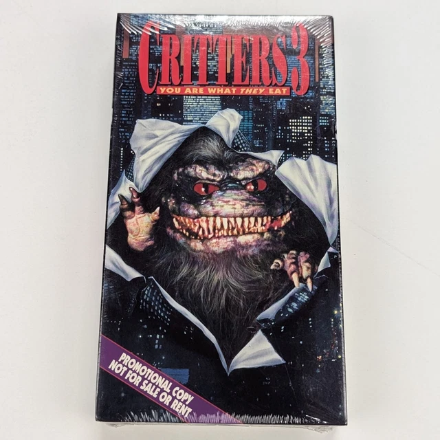 CRITTERS 3 (VHS, 1991) SEALED RARE Horror Sci-Fi Cult DiCaprio PROMO ...