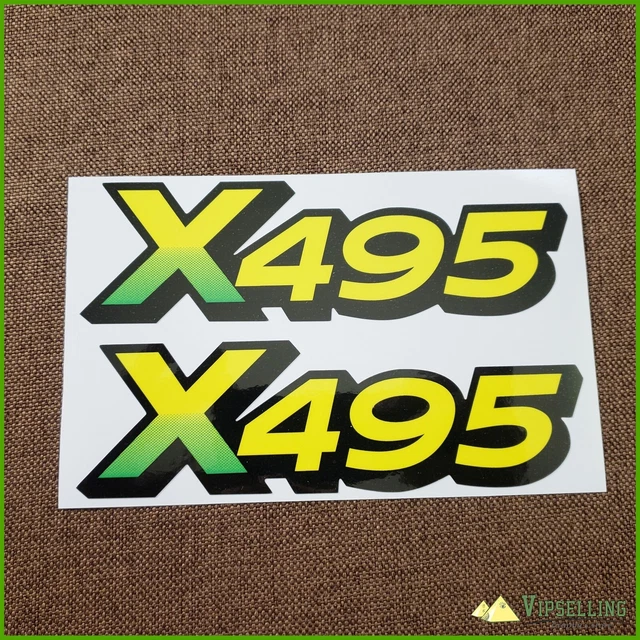 JOHN DEERE X495 Lower Hood Decals Stickers Labels Set For X495 Tractors ...