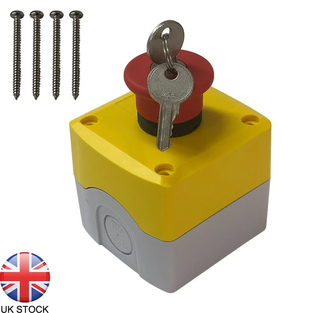 EMERGENCY STOP BUTTON Station W/2*Key Release Surface Mounted 1 Nc 10A ...