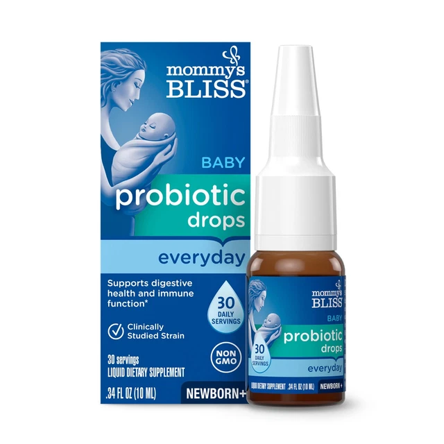 MOMMY'S BLISS BABY Probiotic Drops, Daily Gas, Constipation, and Colic ...