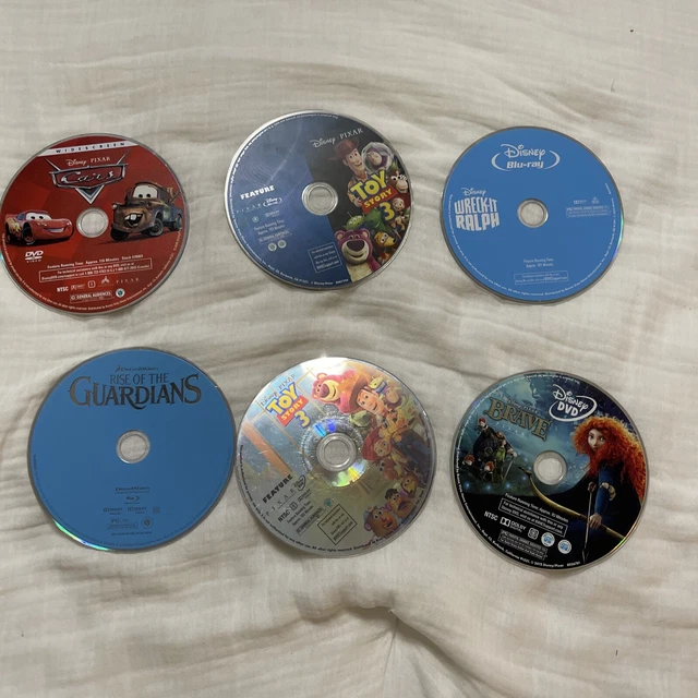 DISNEY MOVIE BUNDLE Various dvds/blu rays: Toy Story 3 Cars Brave Wreck ...
