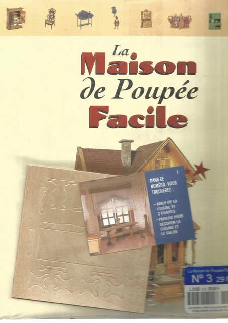 LA MAISON DE Poupee Facile - Delprado N°03 - Table Cuisine + 2 Chaises EUR 6,00 - PicClick FR