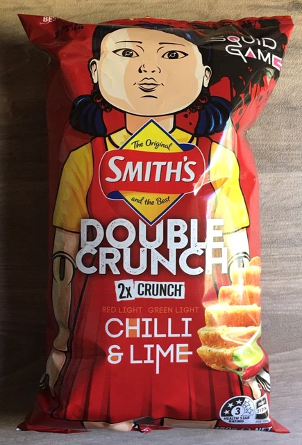 SQUID GAME POTATO Chips Red Light Green Light Chilli & Lime Crisps ...