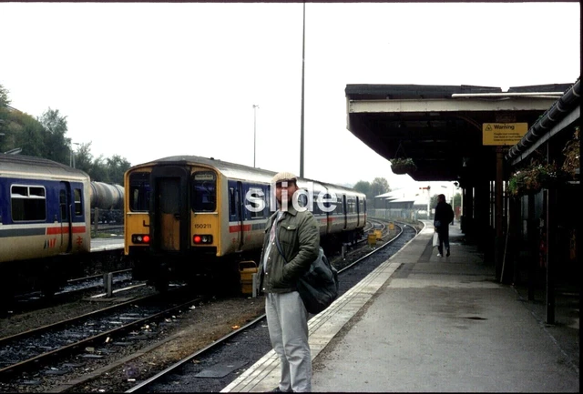BRITISH RAILWAYS BUXTON Station 150211 Diesel Unit 1990 Original Slide ...