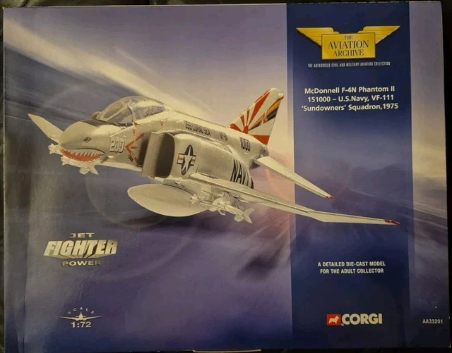 CORGI AVIATION MCDONNELL F-4N Phantom II US Navy 'Sundowners' Sqn 1975 ...