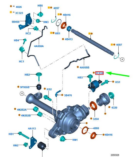 FORD RANGER T6 MK1 Front Axle Case Bush Bracket Assy 1732866 NEW ...