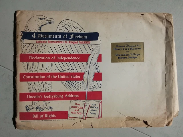 DOCUMENTS OF FREEDOM 1956 American USA Bill of Rights, Lincoln's ...