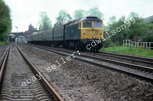 BRITISH RAILWAY SLIDE - BR Class 47 No. 47606 'Odin' at Church Stretton ...