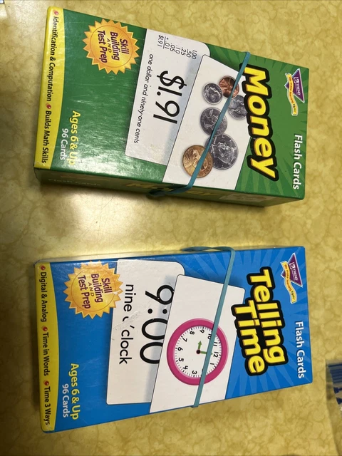 TREND FLASH CARDS Telling Time And Money 96 Cards Each Home School ...