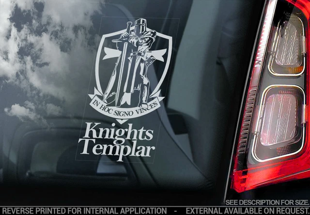 KNIGHTS TEMPLAR, CAR Sticker, St George Dragon Freemason Masonry Window ...