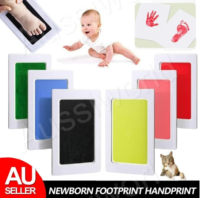 BABY HANDPRINT FOOTPRINT Paw Print Keepsake Wood Photo Frame Kit for ...
