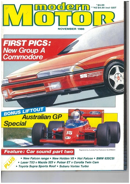 MODERN MOTOR CAR Magazine November 1986 Holden Commodore Group A ...