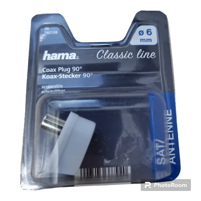 HAMA KOAX STECKER 90° Schraubbar Antenne 6mm Weiß EUR 1,99 - PicClick DE