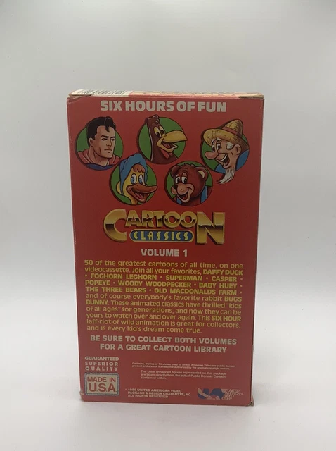CARTOON CLASSICS VOLUME 1 VHS Tape Animation Six Hours £4.33 - PicClick UK