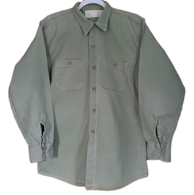 WWII '45 US Army Military HBT Fatigue Utility Shirt Scovill Snap Collar ...