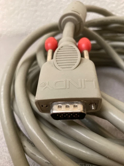 MALE TO MALE 15 pin SVGA Computer Monitor cable - USED - Grey -10 ...