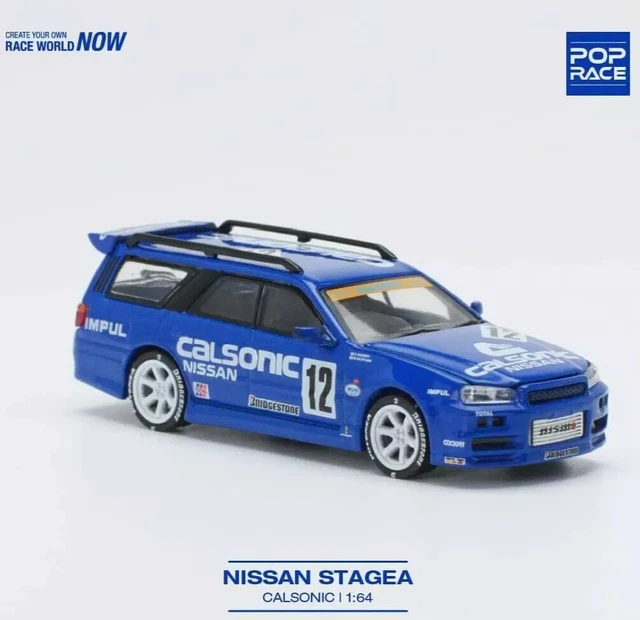 POP RACE NISSAN Stagea GT-R R34 Wagon Calsonic 1:64 by Raceface ...